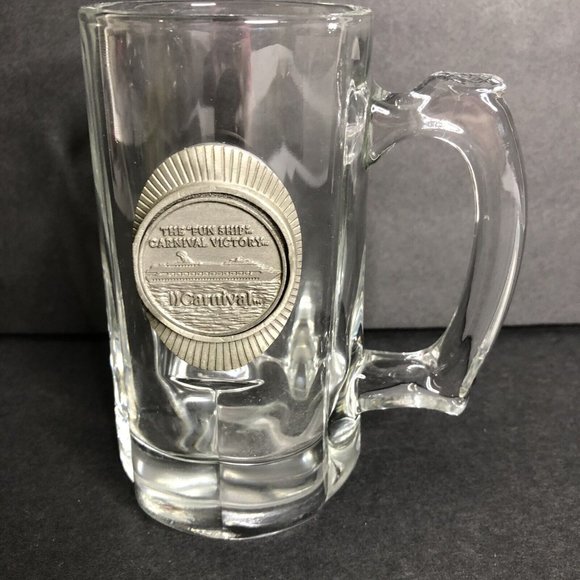 Carnival | Dining | Carnival Victory Glass Handled Beer Mug With Pewter ...